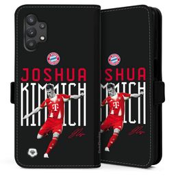 DeinDesign Galaxy A32 5G Handy Klapph&uuml;lle Handyh&uuml;lle aus Kunst Leder schwarz Flip Case Fc Bayern M&uuml;nchen Official Licensed Product Kimmich Sideflip mit langer 