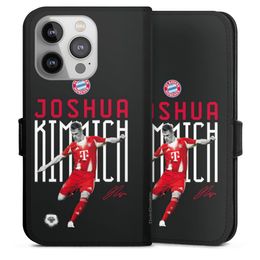 DeinDesign iPhone 14 Pro Handy Klapph&uuml;lle Handyh&uuml;lle aus Kunst Leder schwarz Flip Case Official Licensed Product Fc Bayern M&uuml;nchen Kimmich Sideflip mit langer 