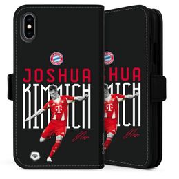 DeinDesign iPhone X Handy Klapph&uuml;lle Handyh&uuml;lle aus Kunst Leder schwarz Flip Case Official Licensed Product Fc Bayern M&uuml;nchen Kimmich Sideflip mit langer Lasche