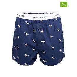 Happy Shorts 3er-Set: Boxershorts in Dunkelblau/ Grau - 46% | Größe XL | Herren-waesche