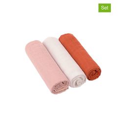 Lässig Lässig 3er-Set Mulltücher in Rosa/ Weiß/ Rot - (L)85 x (B)85 cm - 18% | Decken
