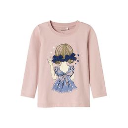 name it Longsleeve "Otrea" in Rosa/ Dunkelblau - 26% | Größe 92 | Kinder-longsleeves