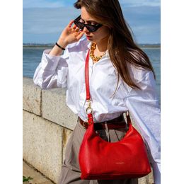 Victor & Hugo Paris Leder-Umhängetasche "Oasis" in Rot - (B)33 x (H)22 x (T)11 cm - 69% | Damen-taschen