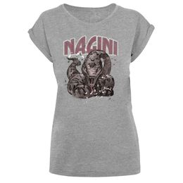 F4NT4STIC T-Shirt 'Harry Potter Nagini Splats' Damen Größe XL schlammfarben / graumeliert / lilameliert / weiß