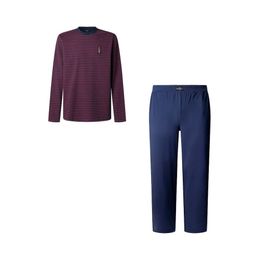 Hackett London Pyjama lang Herren Gr&ouml;&szlig;e M royalblau / dunkellila