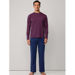 Hackett London Pyjama lang Herren Gr&ouml;&szlig;e M royalblau / dunkellila