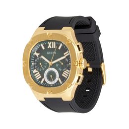 Guess Uhr 'Headline' Herren Größe One Size gold / dunkelgrün / schwarz / weiß