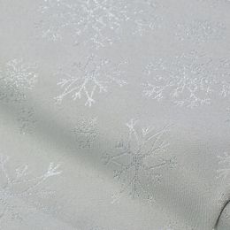 buttinette Jacquard "Schneekristalle" mit Glitzergarn, hellgrau/silber