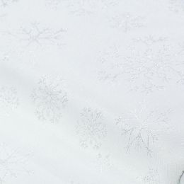 buttinette Jacquard "Schneekristalle" mit Glitzergarn, weiß/silber