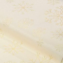 buttinette Jacquard "Schneekristalle" mit Glitzergarn, natur/gold