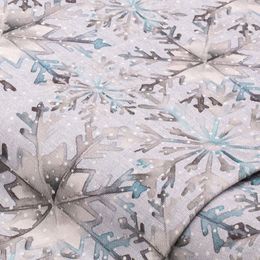 buttinette Dekostoff Schneekristalle "Lorena", grau-color