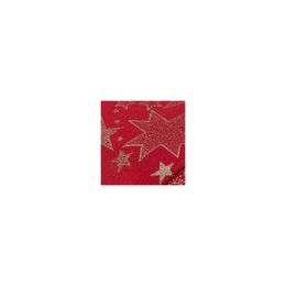 buttinette Jacquard "Sternenhimmel", rot/gold