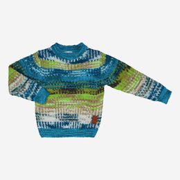 Scotch & Soda Blau-grüner Pullover mit Streifenmuster