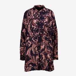 Transit Dunkelblau-rosafarbene Hemdbluse mit Blumenmuster
