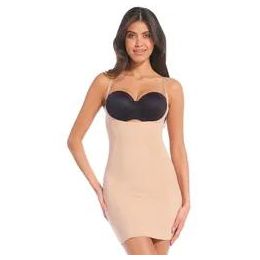 Shaping-Kleid MAGIC BODYFASHION, Damen, Gr. S, N-Gr, braun (cappucchino), Jersey, Obermaterial: 75% Polyamid, 25% Elasthan, unifarben, sehr figurbetont kniefrei, tiefer Rundhals, Kleider, mit integrierter B&uuml;gelunterst&uuml;tzung