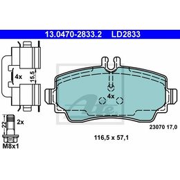 ATE Bremsensatz-Vorderachse Standard Disc / Ceramic Bremsensatz, Scheibenbremse vorne rechts links voll 260mm f&uuml;r MERCEDES-BENZ A1684201220 1684201220