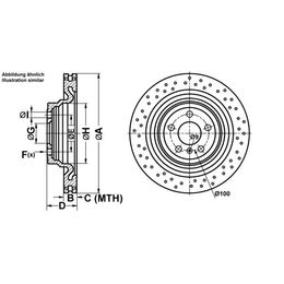 ATE Bremsscheibe 24.0122-0297.1 hinten rechts links Gelocht 345mm f&uuml;r MERCEDES-BENZ 1664230312 A1664230312