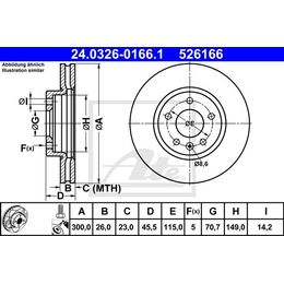 ATE Bremsensatz-Vorderachse PowerDisc / Standard SG000005TG Bremsensatz, Scheibenbremse vorne rechts links bel&uuml;ftet 300mm f&uuml;r VAUXHALL OPEL CHEVROLET