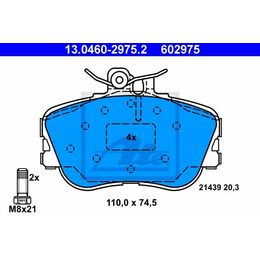ATE Bremsensatz-Vorn und hinten SG00000D7N Bremsensatz, Scheibenbremse vorne rechts links bel&uuml;ftet 278mm f&uuml;r MERCEDES-BENZ CHRYSLER A2034230112 124423
