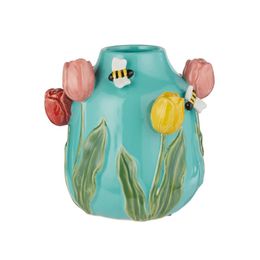 Butlers Vase SPRING Biene & Tulpe in Blau | Gr.: onesize