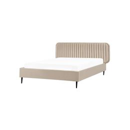 Beliani Doppelbett BRIN in Beige/Schwarz - (W) 174 x (H) 102 x (L) 215 cm | Gr.: onesize