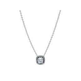 Pandora Damen-Kette Funkelndes Quadrat Heiligenschein Silber | Gr.: onesize