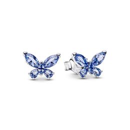 Pandora Damen-Ohrringe Silber Ohrstecker Schmetterling Blau | Gr.: onesize