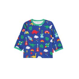 Toby tiger Langarmshirt mit Dino und Auto Print in blau | Gr.: 104