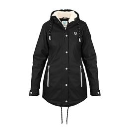MADSea Winter Regenparka gefüttert halblang in schwarz | Gr.: 44