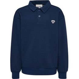 Hummel Kinder Sweatshirt "Loose Pique Polo Sweatshirt" in Blau | Gr.: 34/40