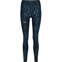 Hummel Leggings "Hiit Aop Intensity Hw Tights" in Blau | Gr.: XL