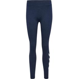 Hummel Leggings "Pulse Logo Mw Tights" in Blau | Gr.: XS