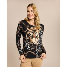 Brian by Brian Rennie Pullover mit Animalprint und Strass