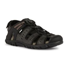Geox Sandale »UOMO SANDAL STRADA C«, Sommerschuh, Klettschuh, Outdoorsandale, mit Lederfußbett schwarz-braun 40 40 Outdoorsandale mit Gummizug und...