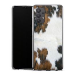 DeinDesign Galaxy A32 4G Handy Silikon H&uuml;lle Case transparent Handyh&uuml;lle Cow Fur Cow Skin Silikon Case
