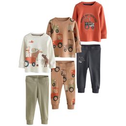 next Schlafanzug Jungen Gr&ouml;&szlig;e 98 ecru / brokat / pastellgr&uuml;n / orange
