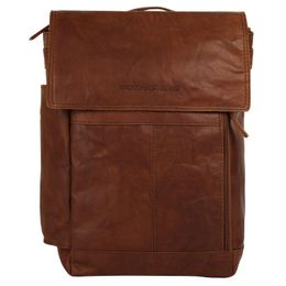 SPIKES & SPARROW Laptoprucksack SPIKES & SPARROW, Gr. B/H/T: 24cm x 30cm x 13cm, onesize, braun (cognac), Leder, Rindsleder, Retro, Rucksäcke, echt Leder