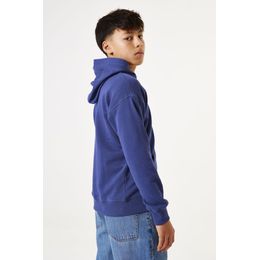 Hoodie Garcia, Jungen, Gr. 164/170, blau (whale blau), Sweatware, Obermaterial: 100% Baumwolle, unifarben, regular fit taillenbedeckt, Rippbündchen, Sweatshirts, mit Kapuze, for Boys