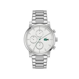 Multifunktionsuhr Lacoste "REPLAY", edelstahlfarben, silberfarben, Armbanduhren, Herren, Quarzuhr, Armbanduhr, Herrenuhr, Edelstahlarmband, analog