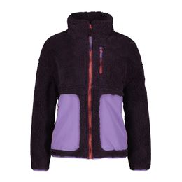 alife and kickin Winterjacke ALIFE & KICKIN "Damen AnoukAK G", Damen, Gr. L, lila (aubergine), 100% Polyester, sehr bequem kurz, elastischer Bund, Jacken, Stylische Teddy Plüschjacke mit hohem Kragen und Fleece-Innenfutter
