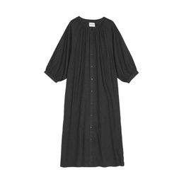 Shirtkleid MOSHI MOSHI MIND "moshi moshi mind Shirt dress may", Damen, Gr. S/M, moonless night, Obermaterial: 55% Leinen, 45% Viskose, Kleider