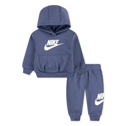 Jogginganzug Nike Sportswear "NKN CLUB FLEECE SET", Mädchen, Gr. 92 (24), world indigo, Sweatware, Obermaterial: 60% Baumwolle, 40% Polyester, Sportanzüge, für Babys, mit Kapuze