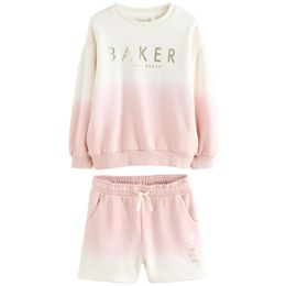 Baker by Ted Baker Set: Sweatshirt und Shorts Mädchen Größe 110 gold / rosé / weiß