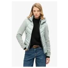 Superdry f&uuml;r Damen. W5011904A Storm Fleecejacke mit Kapuze grau (L), L&auml;ssig, Recyceltes Polyester, Nachhaltig