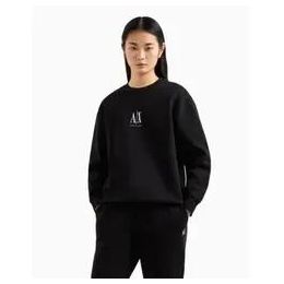 A|X Armani Exchange f&uuml;r Damen. XW000821AF10818UC001 Sweatshirt mit Rundhalsausschnitt schwarz (L), L&auml;ssig, Sportlich, Baumwolle, Multisport