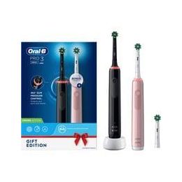 Braun Oral-B Pro 3 3900N Geschenk Edition, Elektrische Zahnb&uuml;rste schwarz/pink, inkl. 2. Handst&uuml;ck