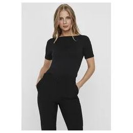V&eacute;ro Moda Kurzarmshirt VERO MODA "VMPANDA MODAL S/S TOP NOOS", Damen, Gr. M, schwarz, Jersey, Obermaterial: 48% Baumwolle, 48% Modal (TENCELTM), 4% Elasthan, unifarben, slim fit normal, U-Boot-Ausschnitt, Shirts
