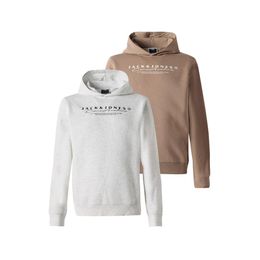 Jack & Jones Jack & Jones Sweatshirt 'JCOPOINT' Herren Gr&ouml;&szlig;e M hellbraun / wei&szlig;meliert