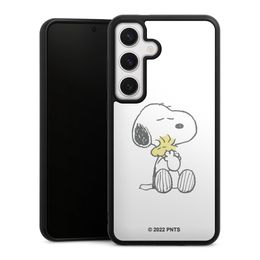 DeinDesign Galaxy S24 Handy Gallery Case Handyh&uuml;lle 9H Geh&auml;rtetes Glas R&uuml;ckseite H&uuml;lle Snoopy Love Peanuts Gallery Case