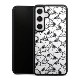 DeinDesign Galaxy S24 Handy Gallery Case Handyh&uuml;lle 9H Geh&auml;rtetes Glas R&uuml;ckseite H&uuml;lle Peanuts Snoopy Muster Gallery Case